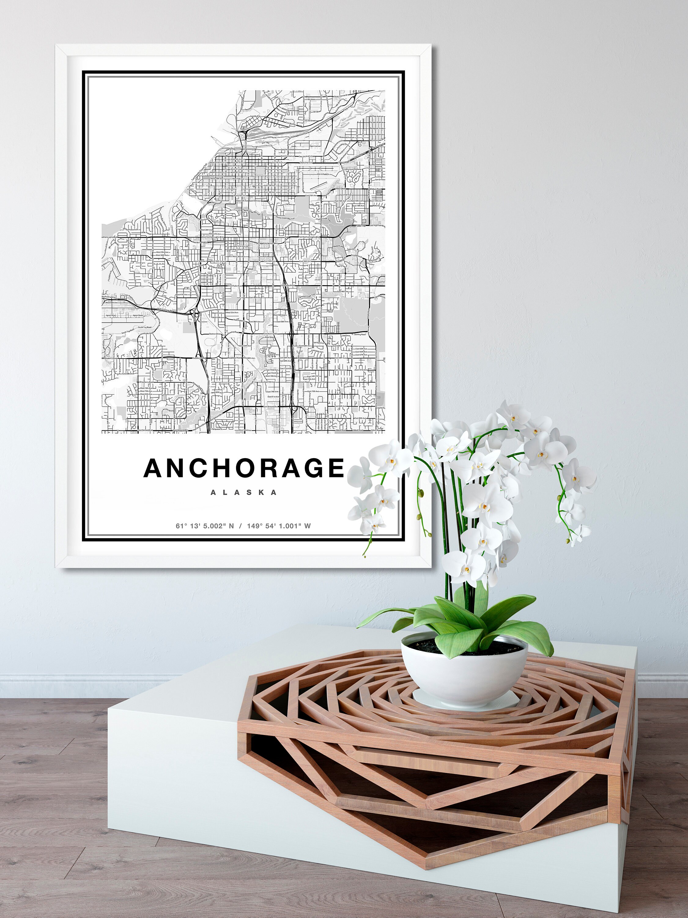 Anchorage Map Anchorage Print City Map Art Anchorage Art - Etsy