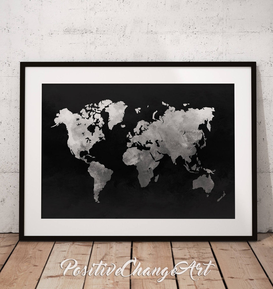 World Map Print, World Map Art, World Map Poster, Map of the World ...