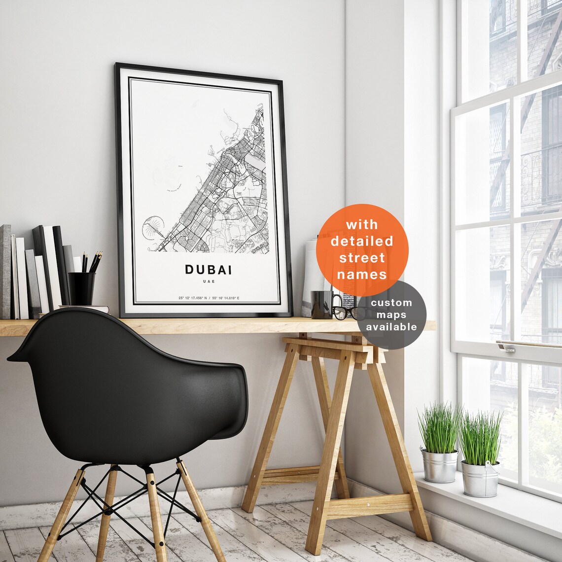 Dubai Map Print, Map of Dubai, City Map, Dubai Print Gift, Dubai Map ...