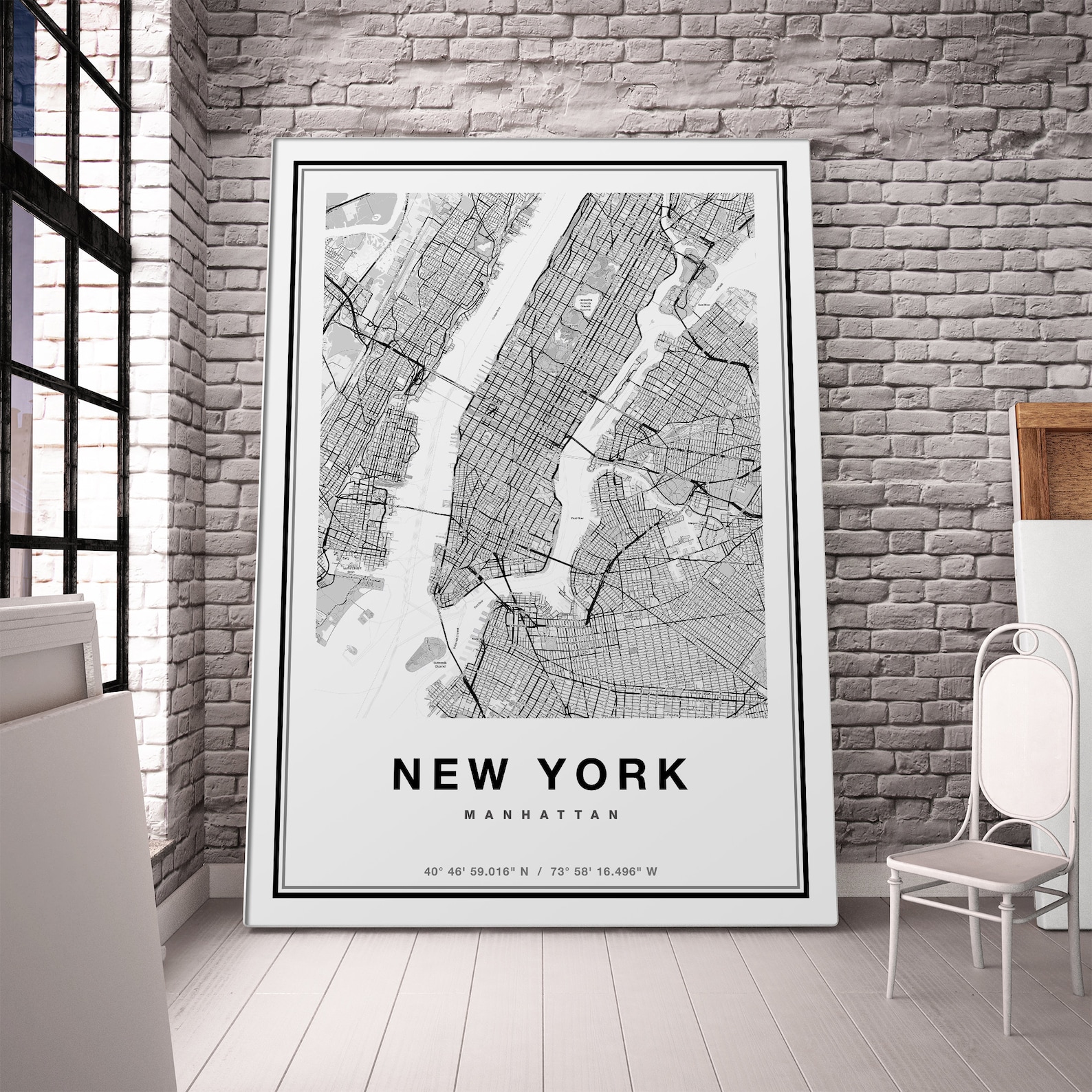 New York Map New York Print New York City Map Manhattan Map | Etsy