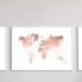 Rose Gold Set of 3 Prints Rose Gold Map Rose Gold Decor - Etsy