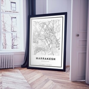 Marrakesh Map Print, Map of Marrakesh, City Map, Marrakesh Print Gift ...