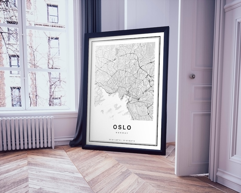 Oslo Map Oslo City Map Oslo Print Oslo Poster Map of Oslo - Etsy