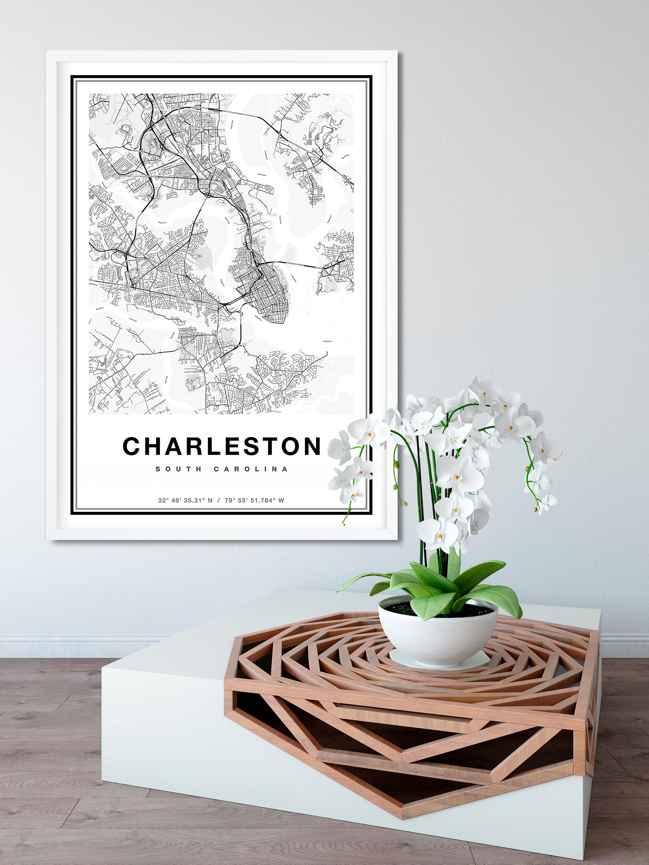 Charleston Map Print, Map of Charleston, City Map, Print Gift ...