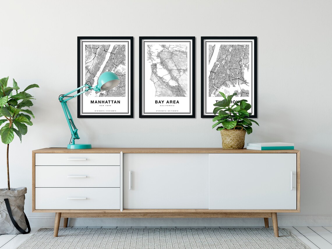 Bay Area Map Print, Map of Bay Area, City Map, Bay Area Print Gift, San ...