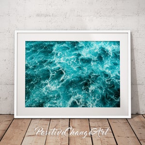 Large Printable Ocean Water Art, Coastal Print Art, Printable Tropical ...
