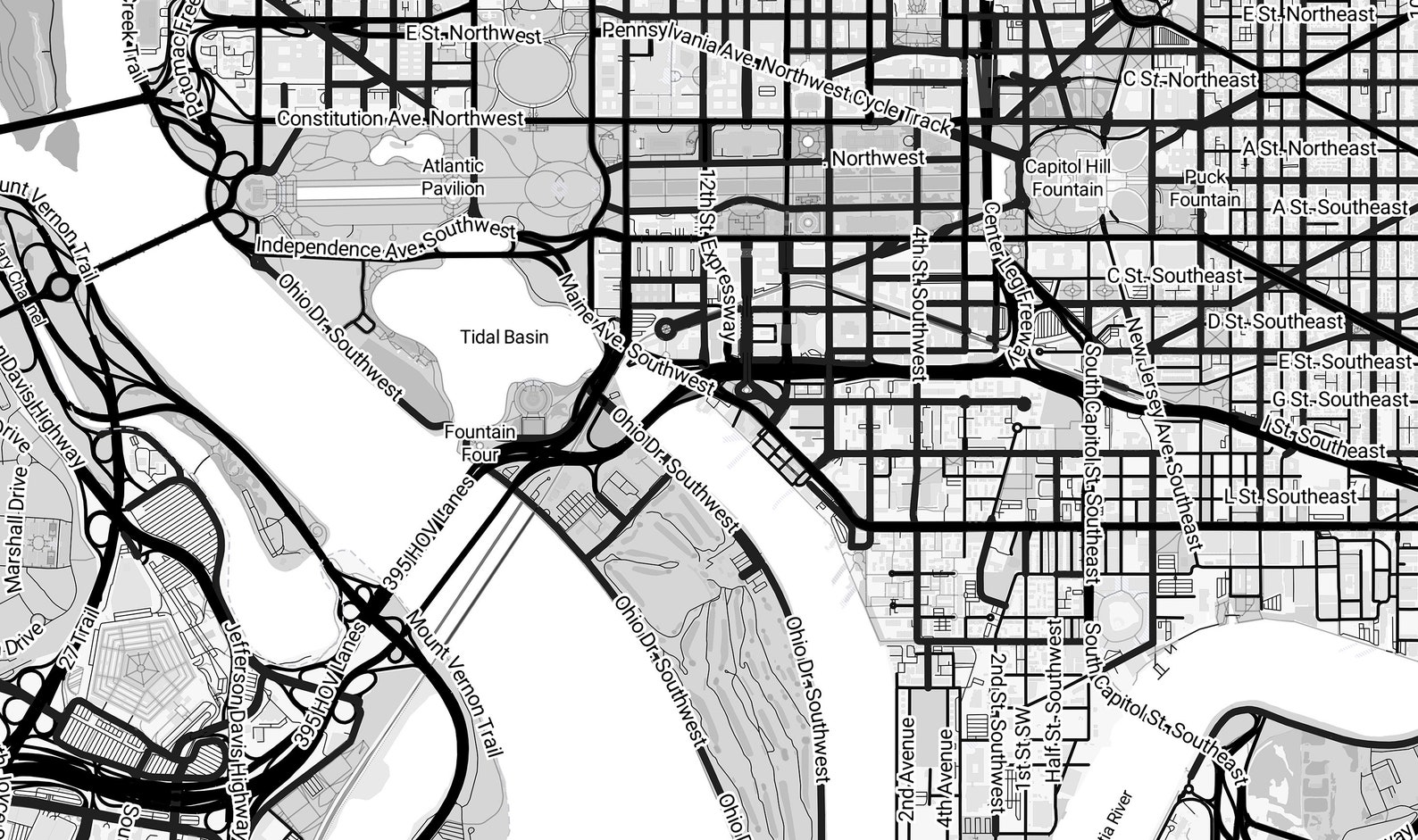 Washington DC Map Print Printable Map of Washington DC City | Etsy