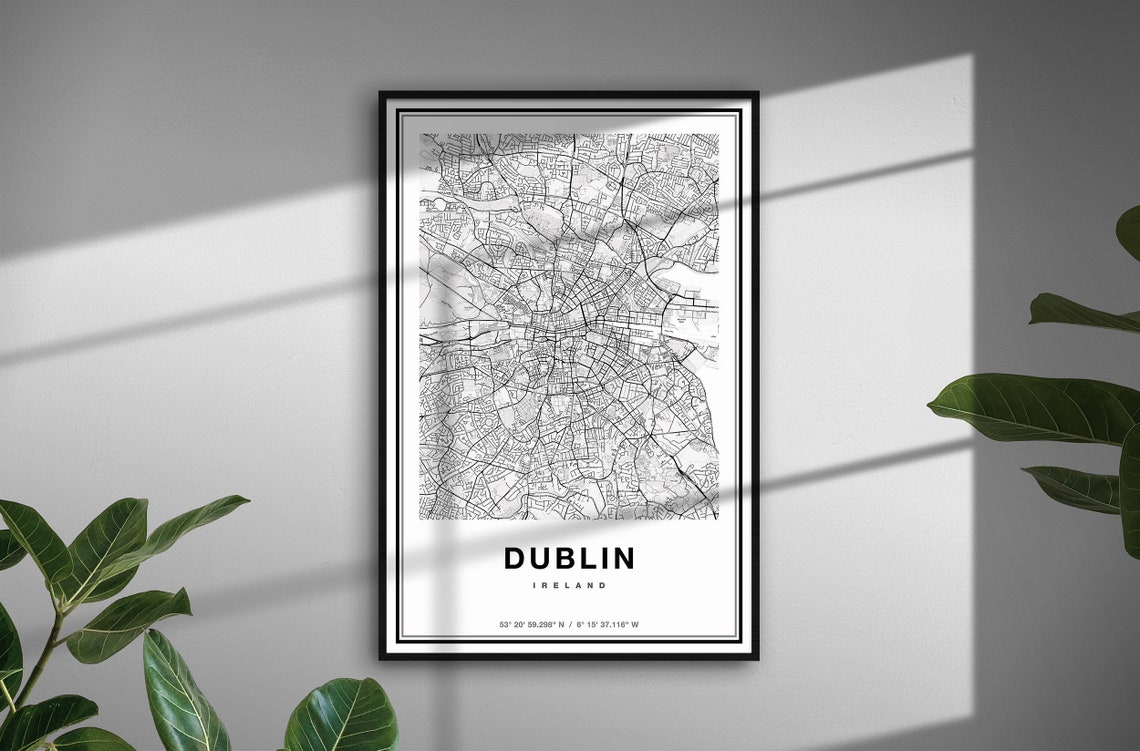 Dublin Map Dublin City Map Dublin Print Dublin Poster Map - Etsy Ireland