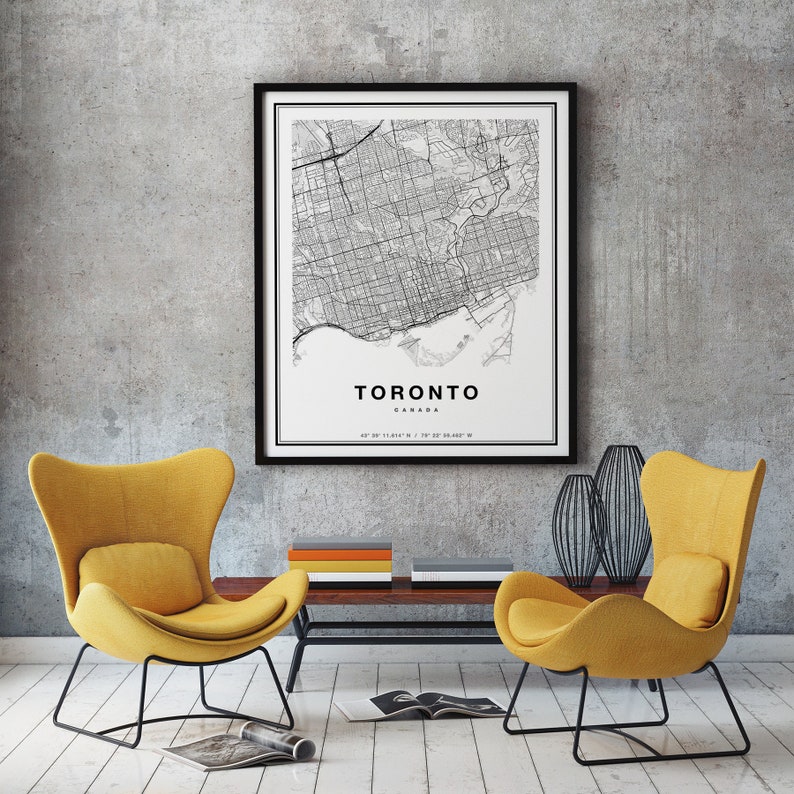 Toronto Map Toronto City Map Toronto Print Toronto Poster | Etsy