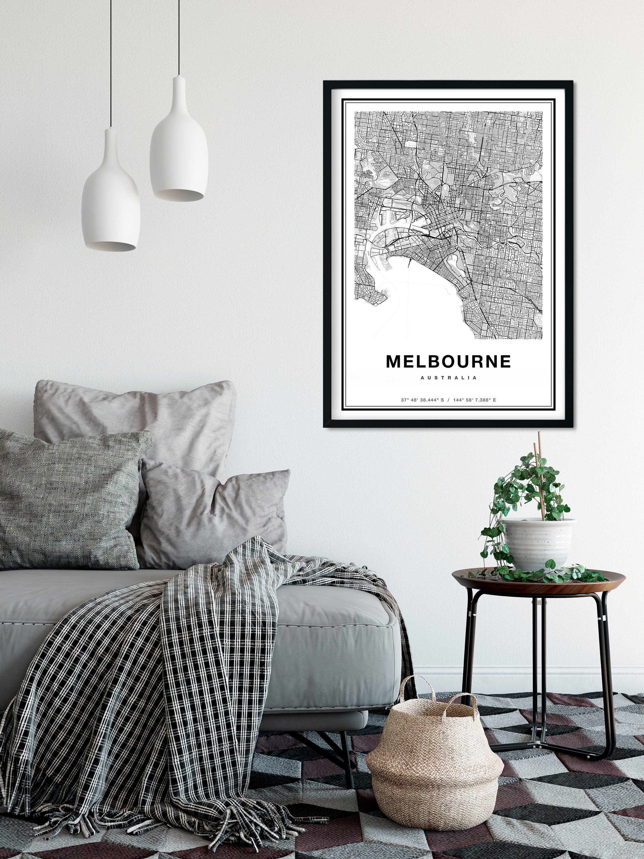 Melbourne Map Print Printable Map of Melbourne City Map Art - Etsy