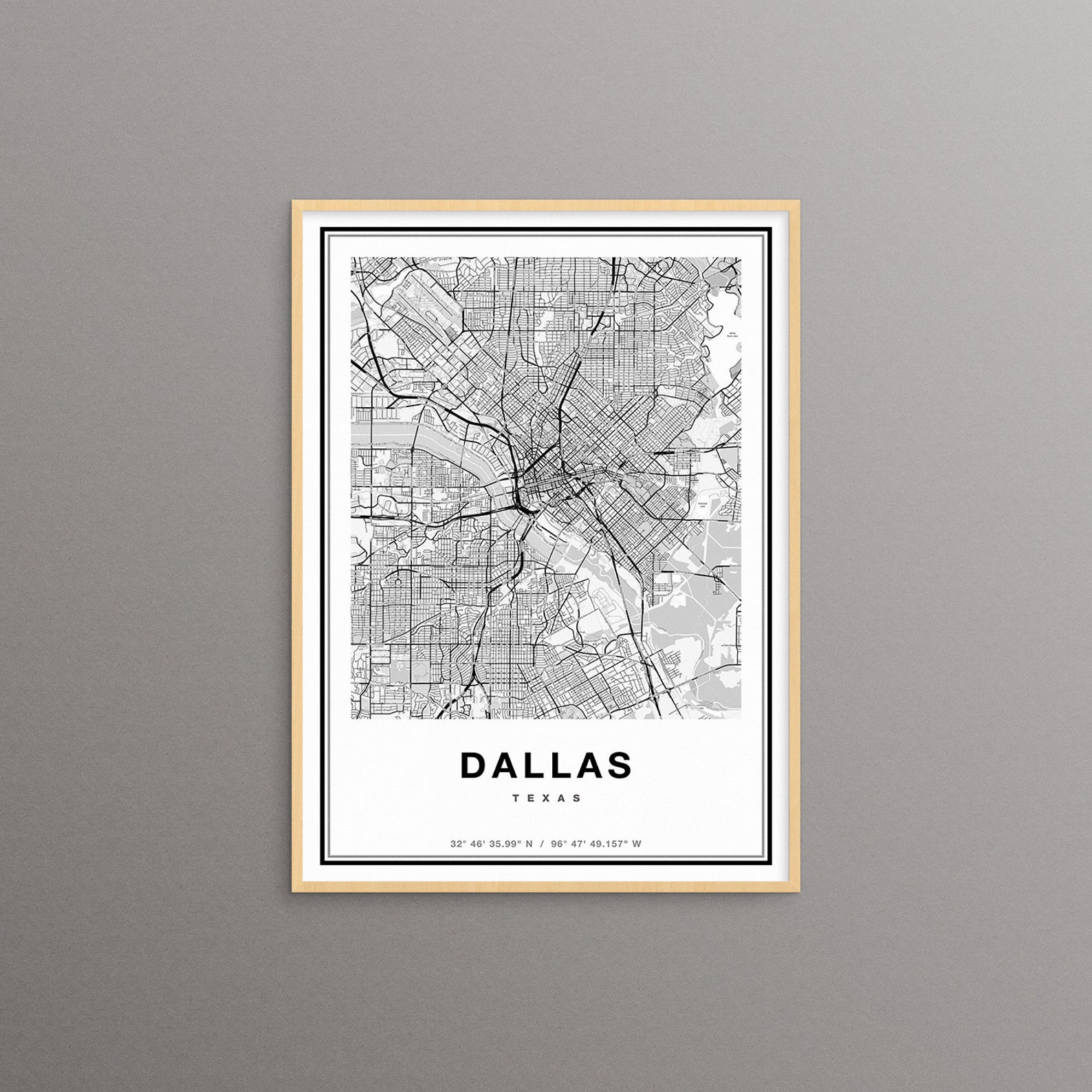 Dallas Map Print Printable Map of Dallas City Map Dallas - Etsy