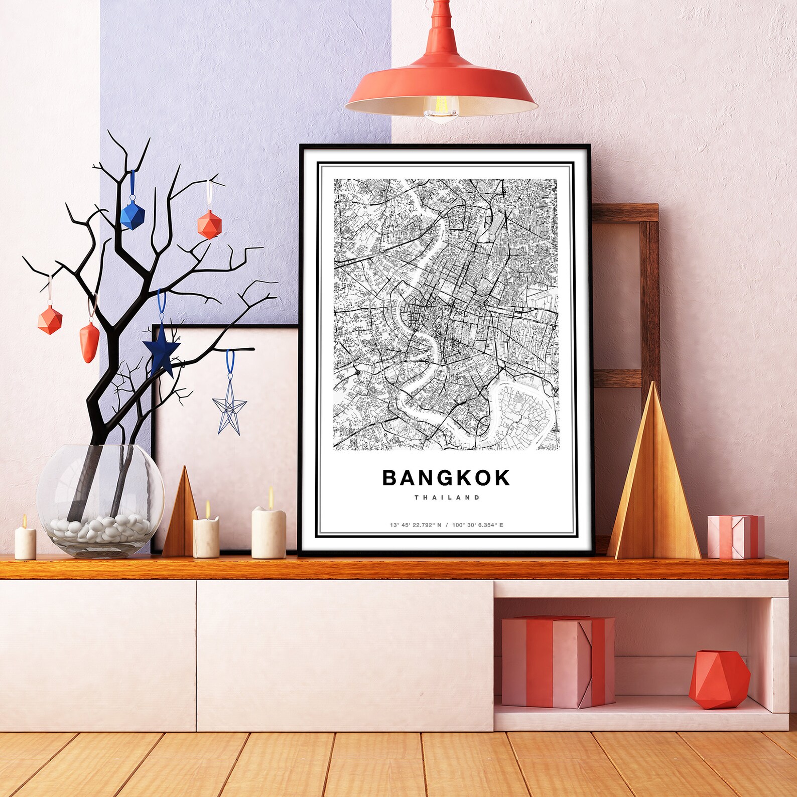 Bangkok Map Print Printable Map of Bangkok City Map Art - Etsy