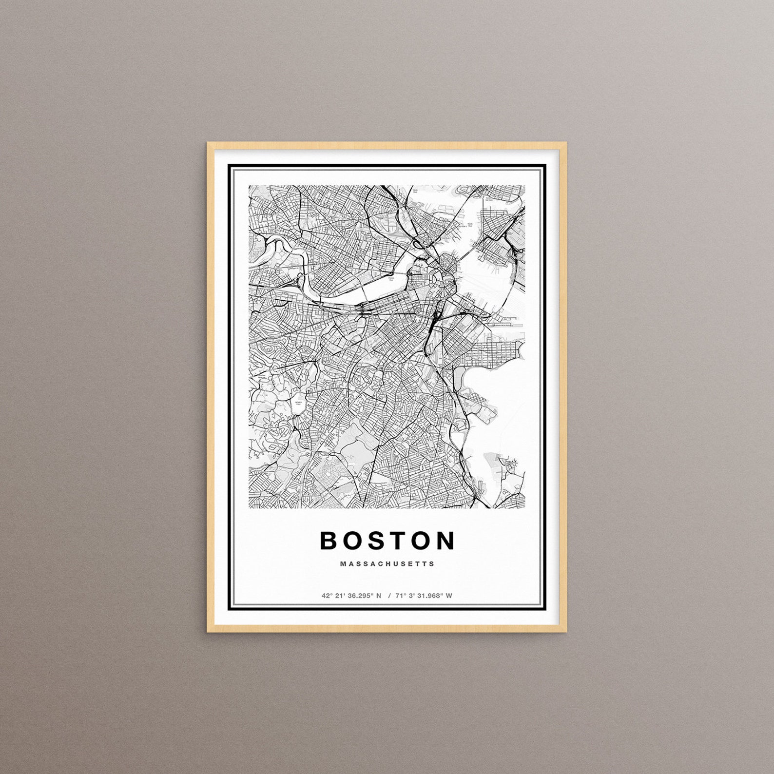 Boston Map, Boston City Map, Boston Print, Boston Poster, Map of Boston ...