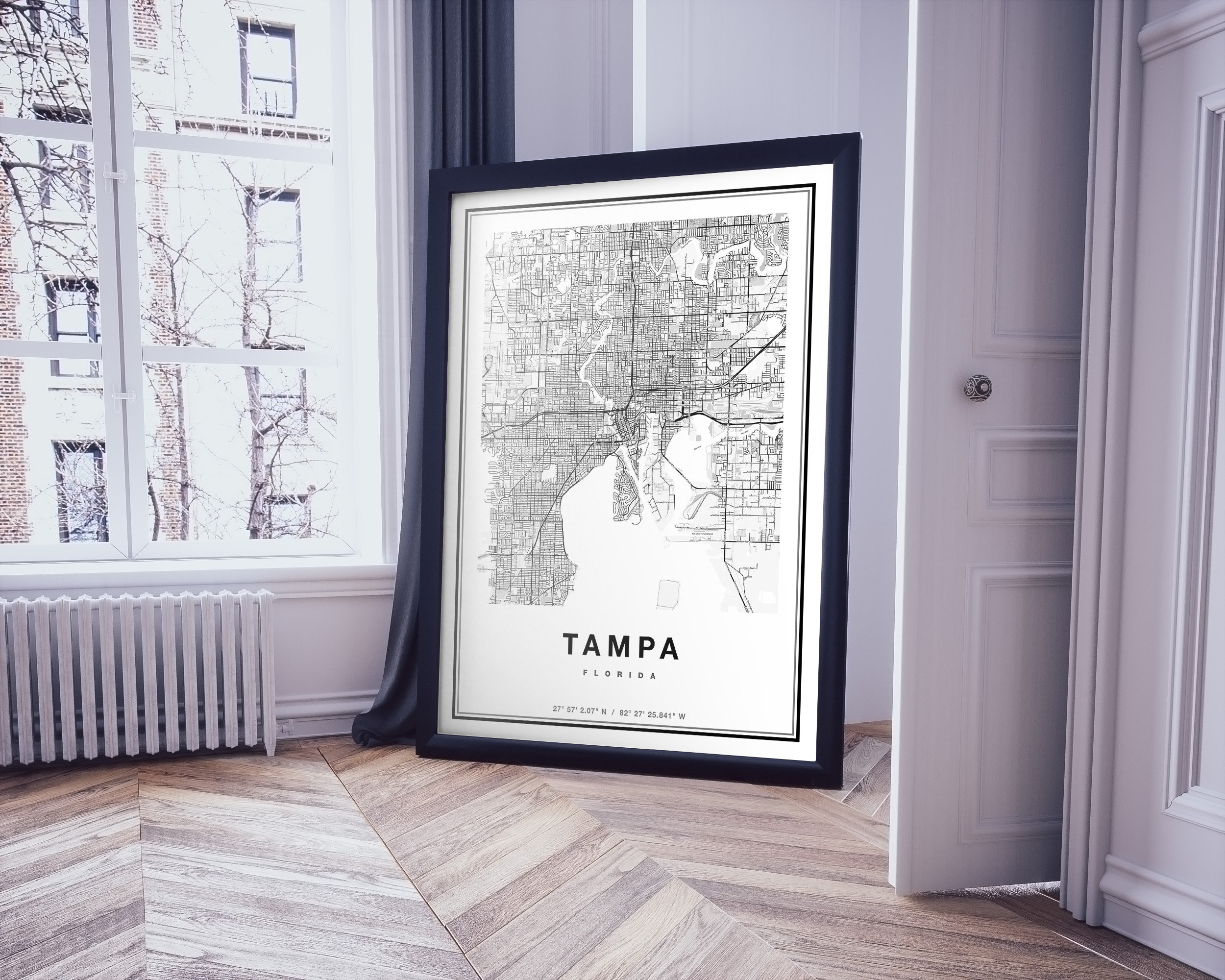 Tampa Map Print Map of Tampa City Map Tampa Print Gift - Etsy