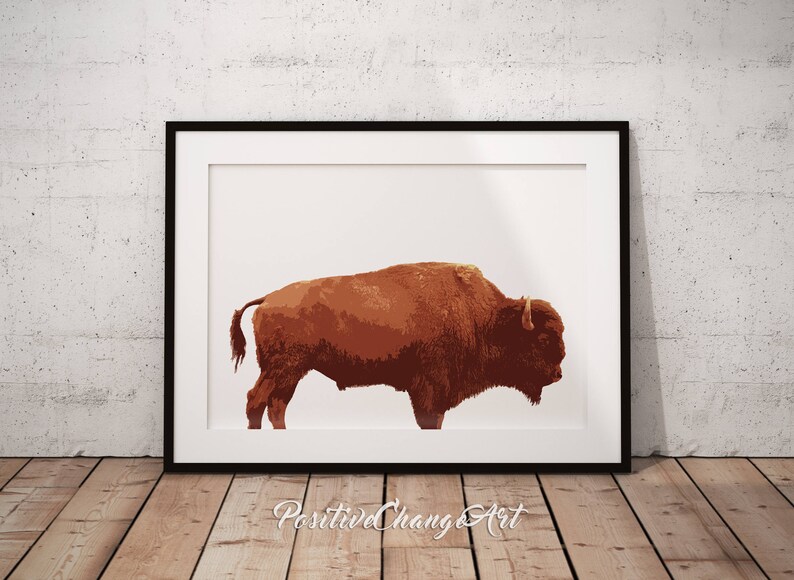 Buffalo Poster, Bison Print, Buffalo Print, Bison Art, Buffalo Art ...