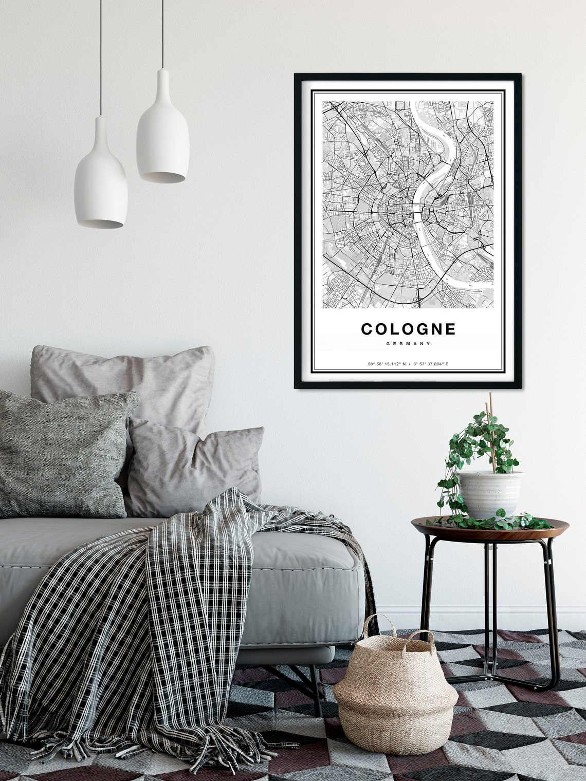 Cologne Map Print Map of Cologne City Map Cologne Print - Etsy