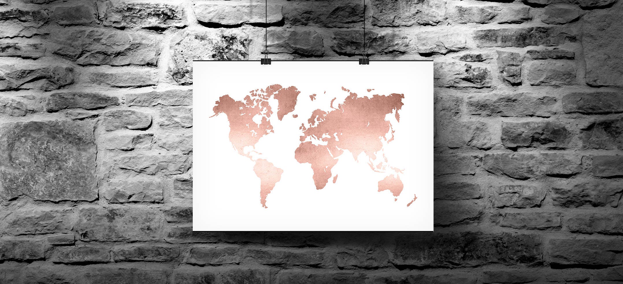 Rose Gold Set of 3 Prints Rose Gold Map Rose Gold Decor - Etsy