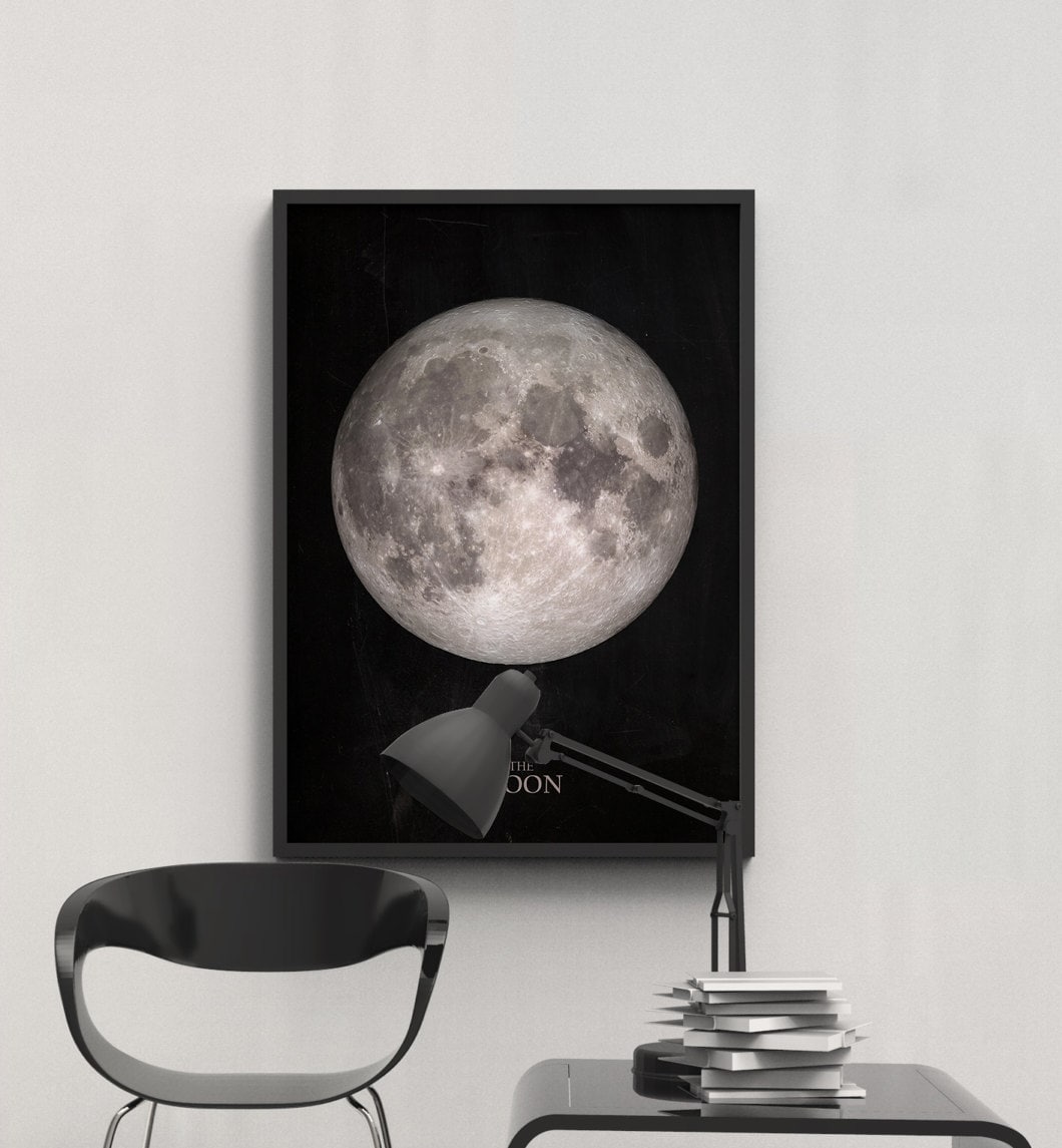 Full Moon Print Moon Phase Print Full Moon Wall Art Moon | Etsy