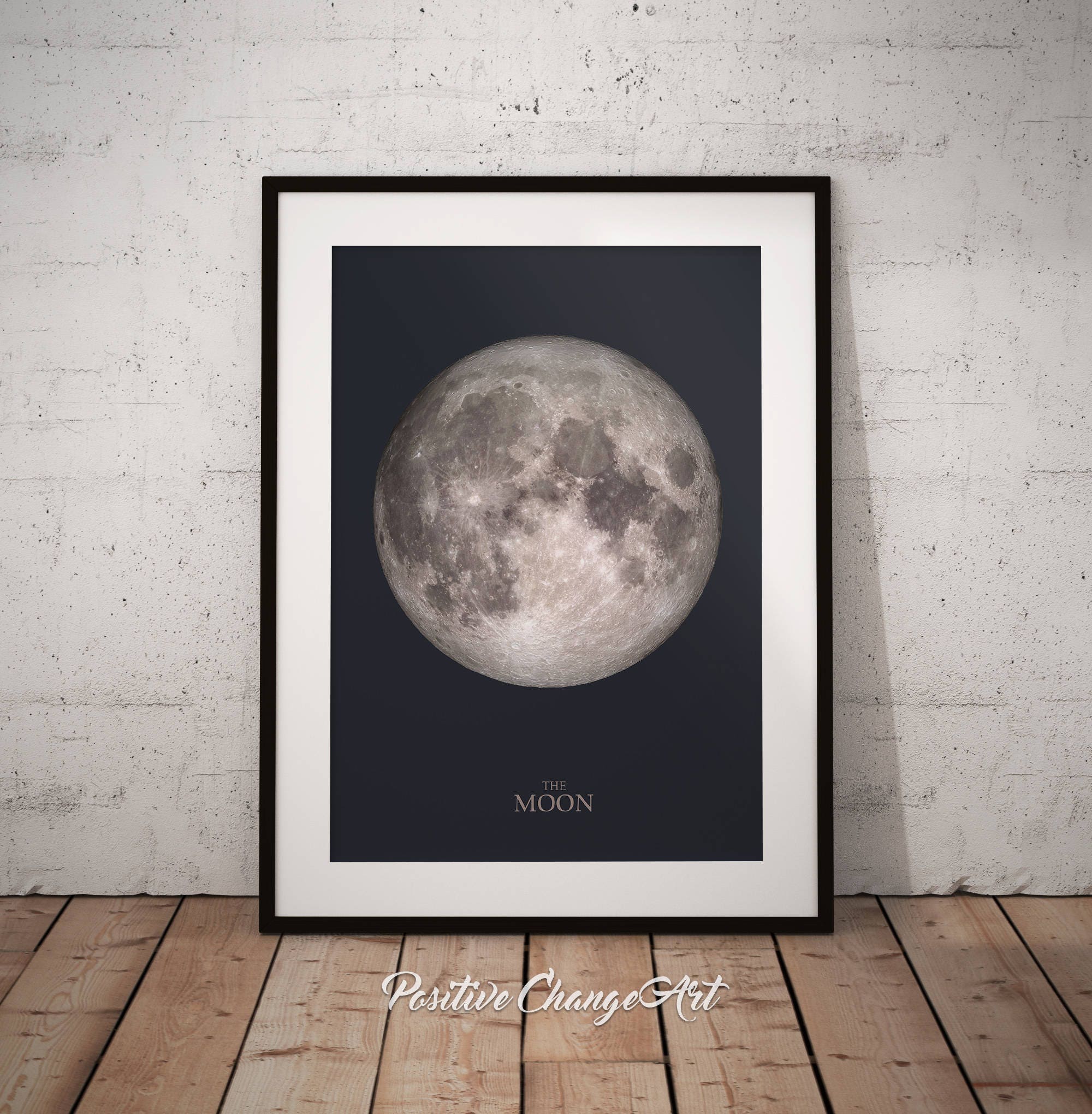 Moon Print Full Moon Wall Art Moon Poster Moon Printable - Etsy