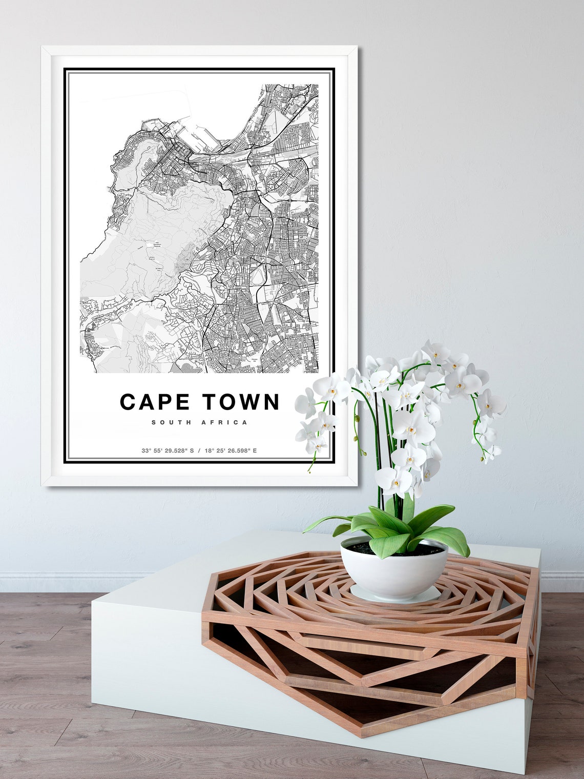 Cape Town Map Print, Map of Cape Town, City Map, Cape Town Print Gift ...