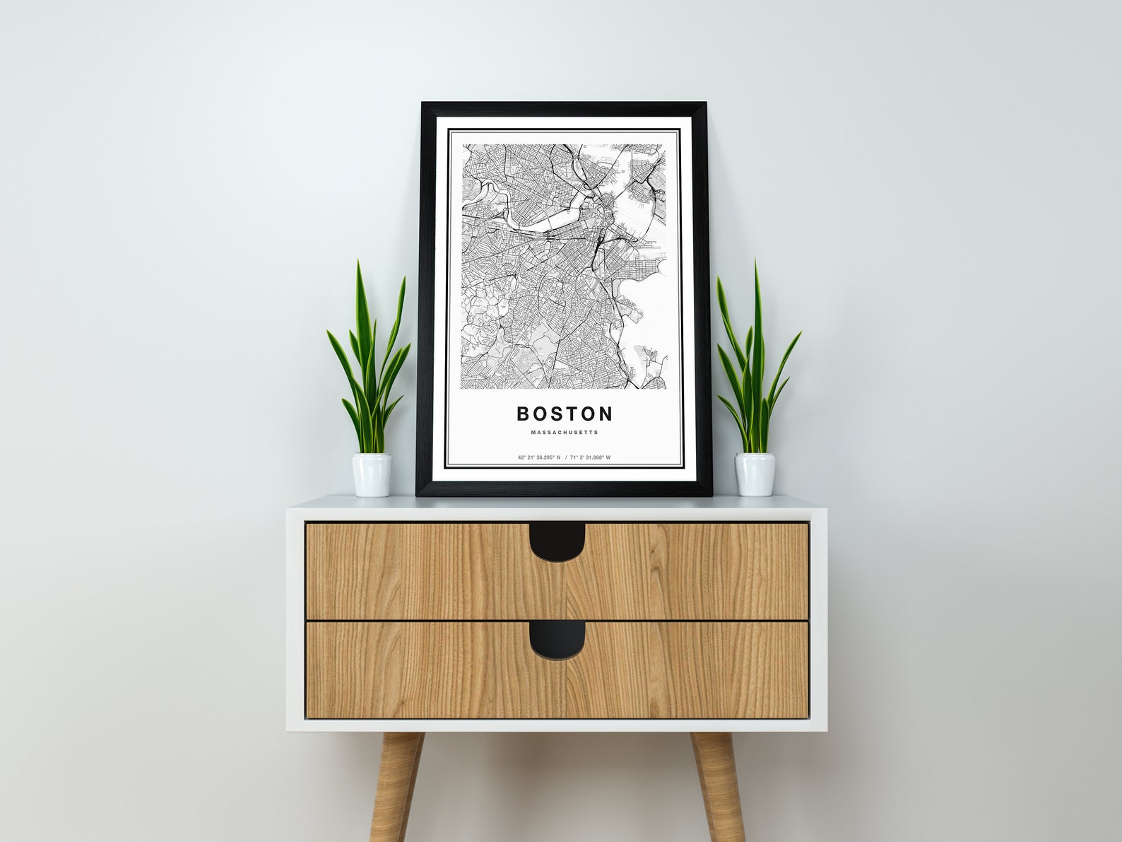 Boston Map Boston City Map Boston Print Boston Poster Map | Etsy