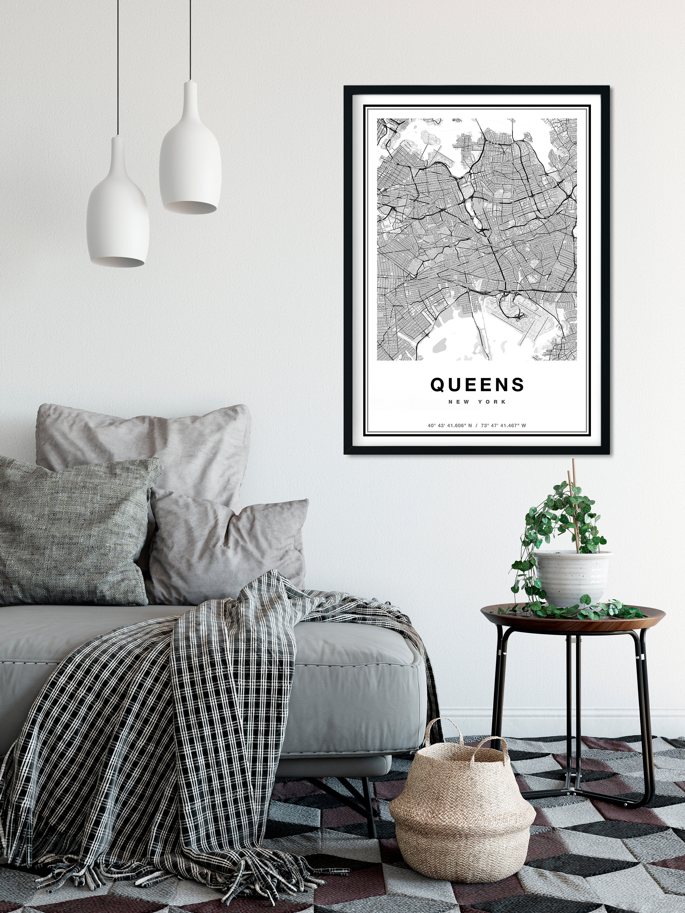Queens Map Print Map of Queens City Map Queens Print Gift - Etsy