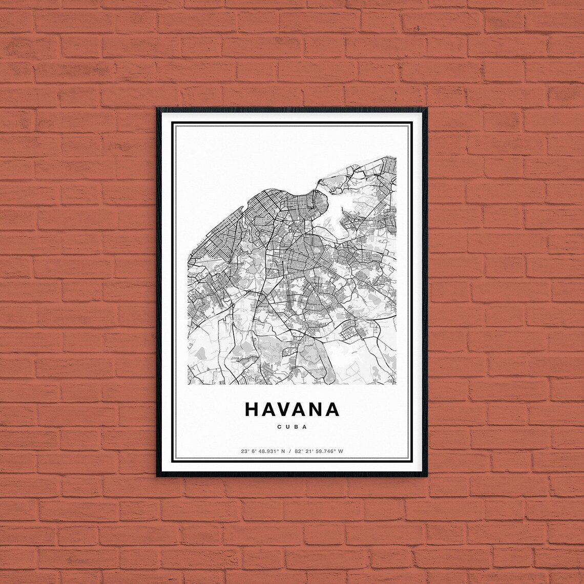 Havana Map Print Map Of Havana City Map Havana Print Gift | Etsy