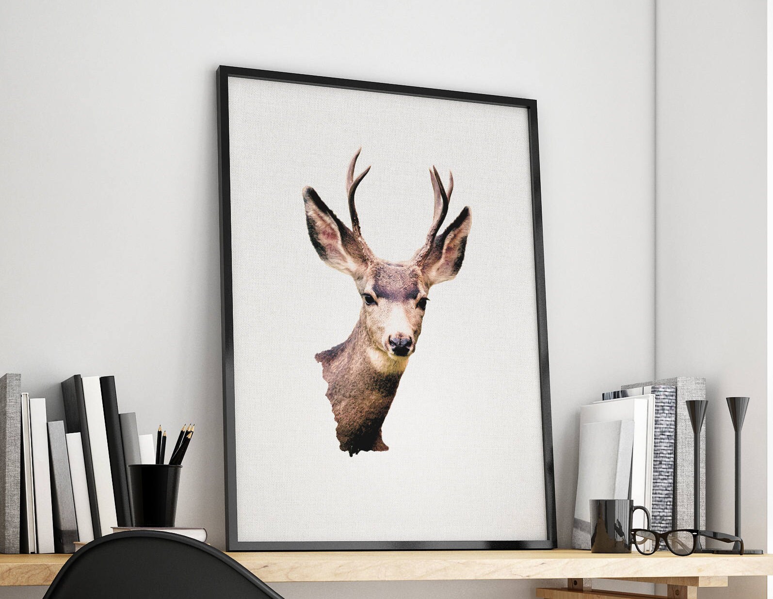 Deer Head Print Deer Head Art Deer Head Poster Printable - Etsy