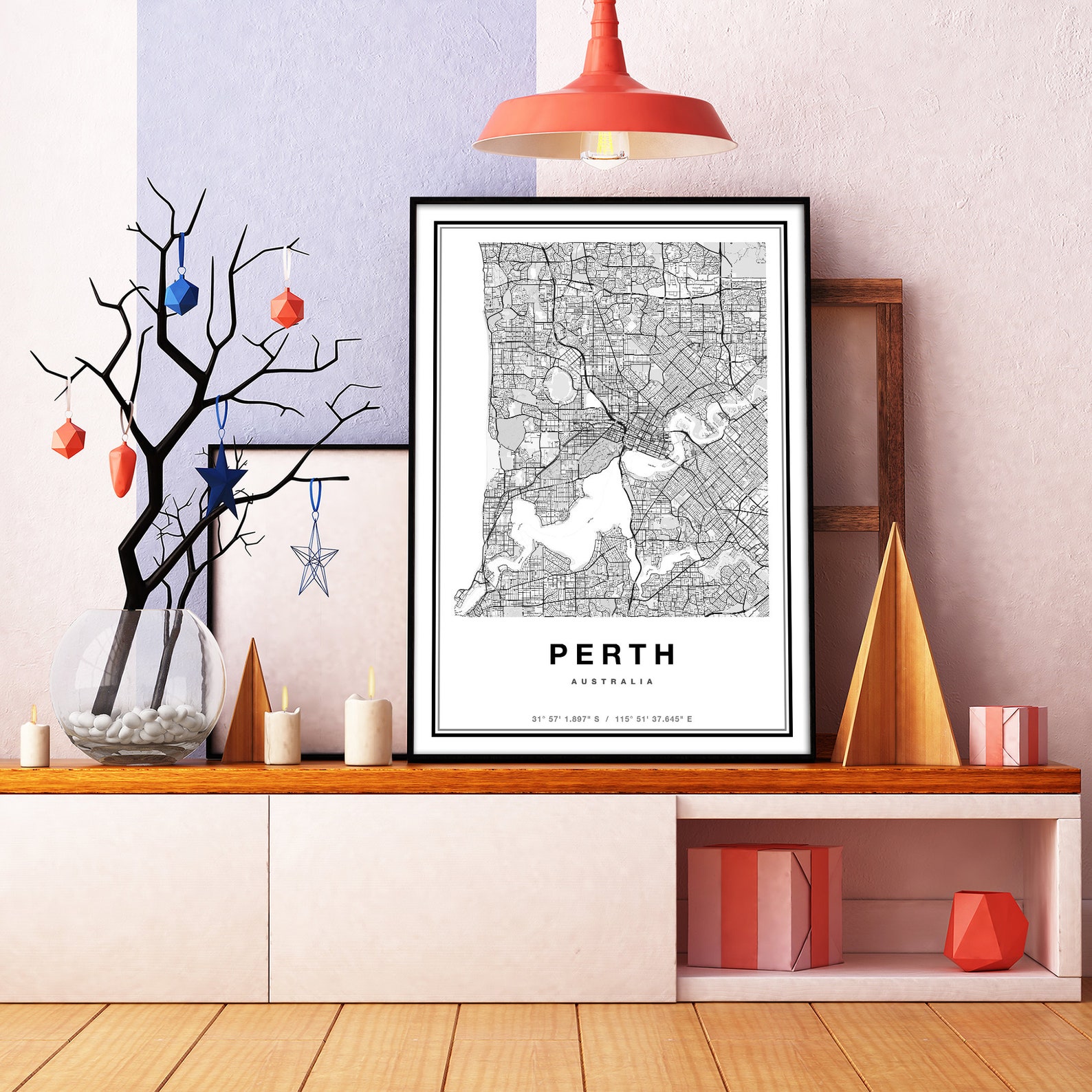 Perth Map Print Map of Perth City Map Perth Print Gift - Etsy