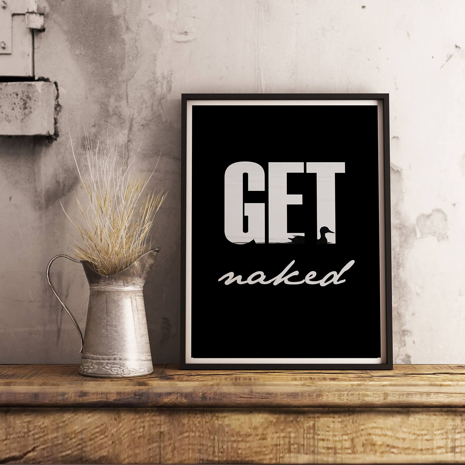 Get Naked Print Get Naked Art Print Get Naked Wall Art Etsy