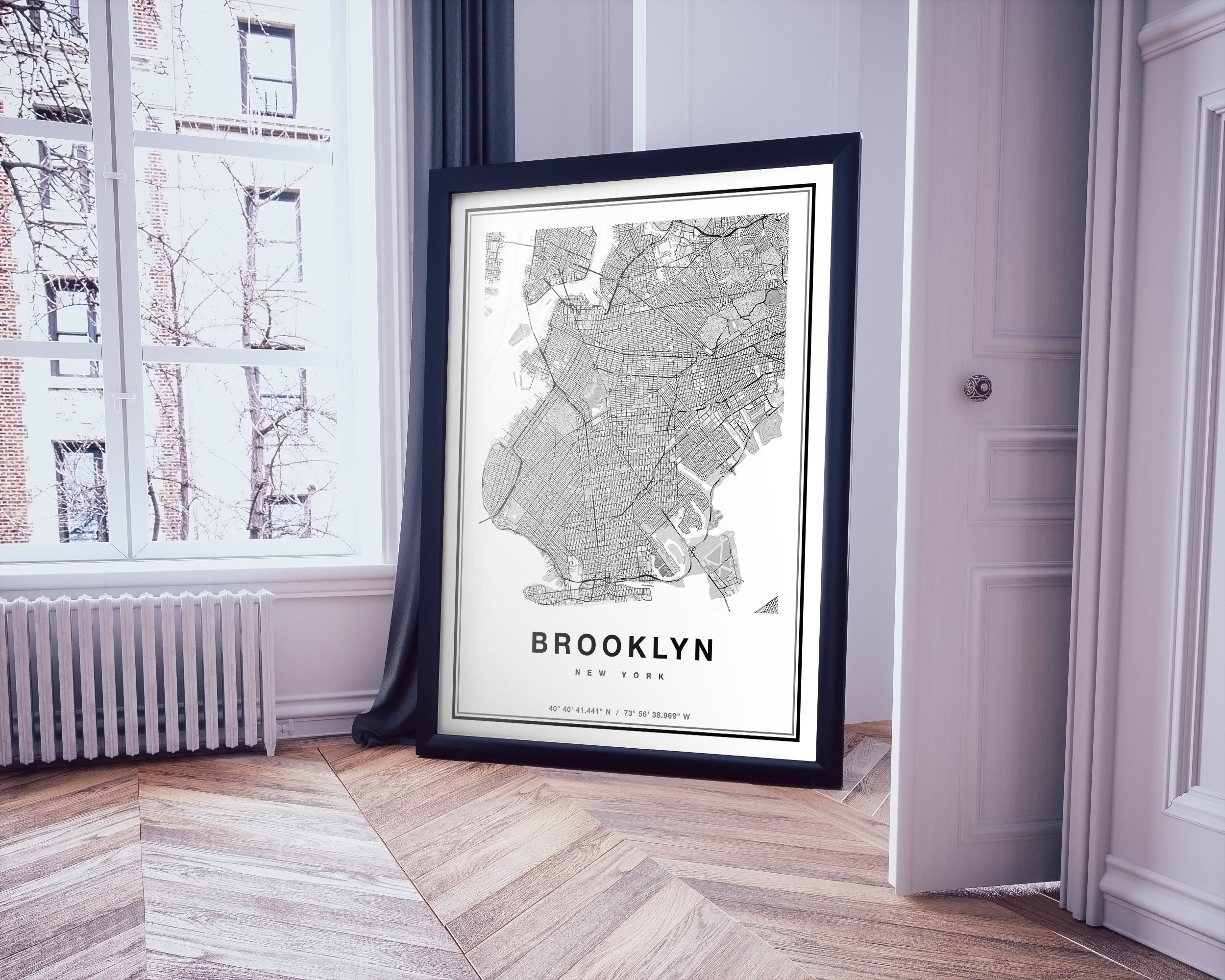 Brooklyn Map Print Map of Brooklyn City Map Brooklyn Print - Etsy