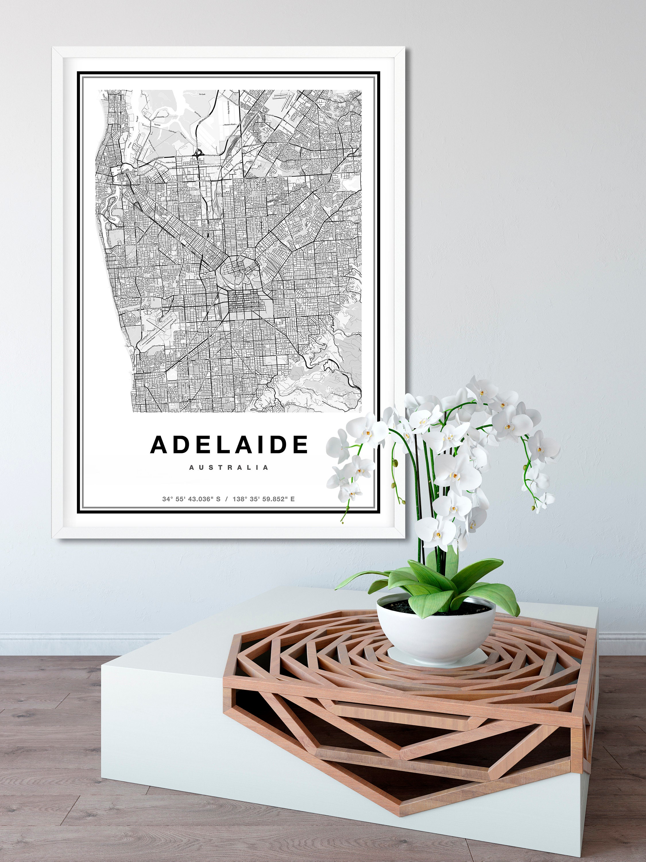 Adelaide Map, Adelaide City Map Print, Adelaide Map Print, Adelaide Art ...