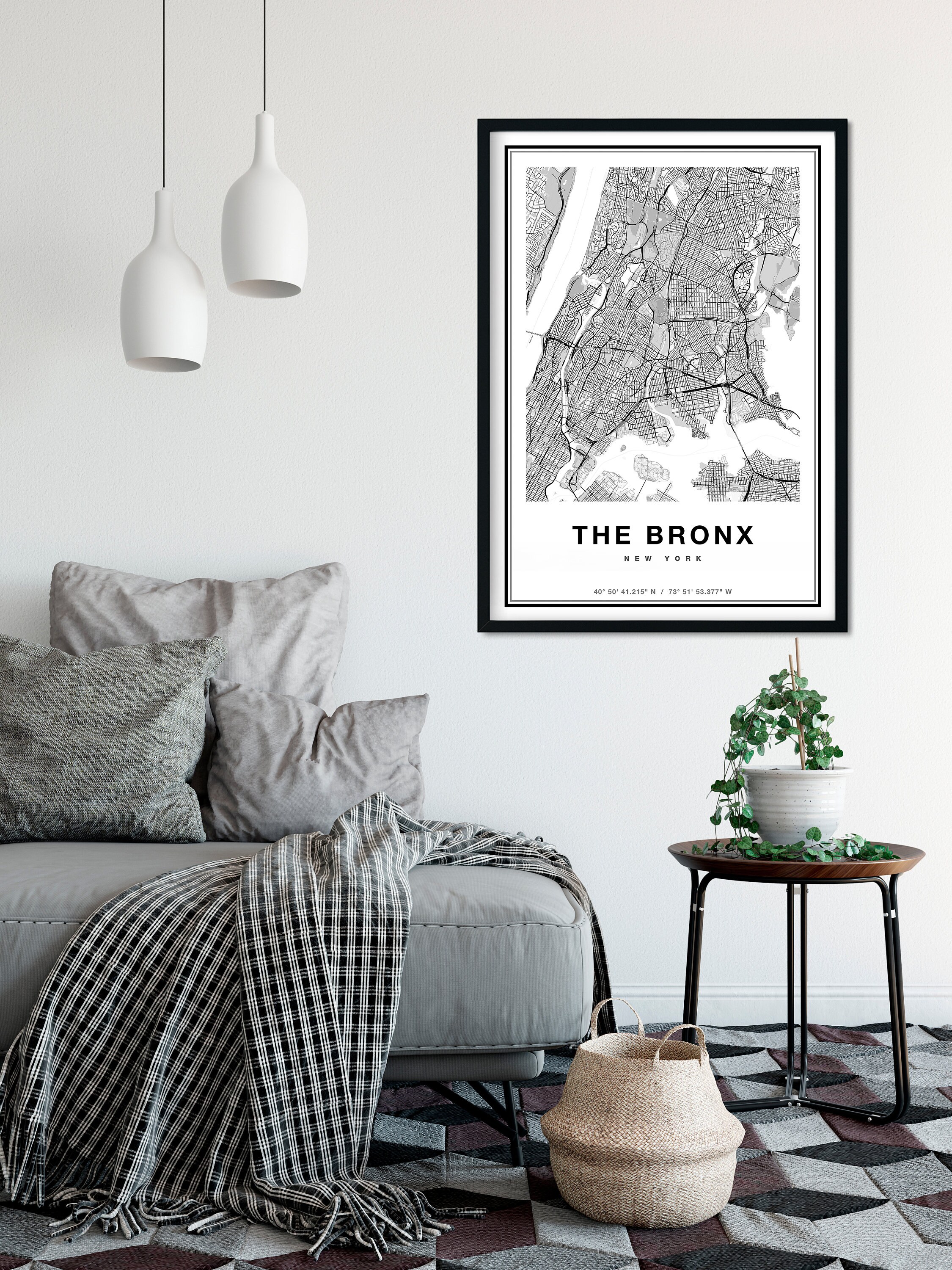 The Bronx City Map Print, Map of the Bronx, the Bronx Print Gift, Map ...