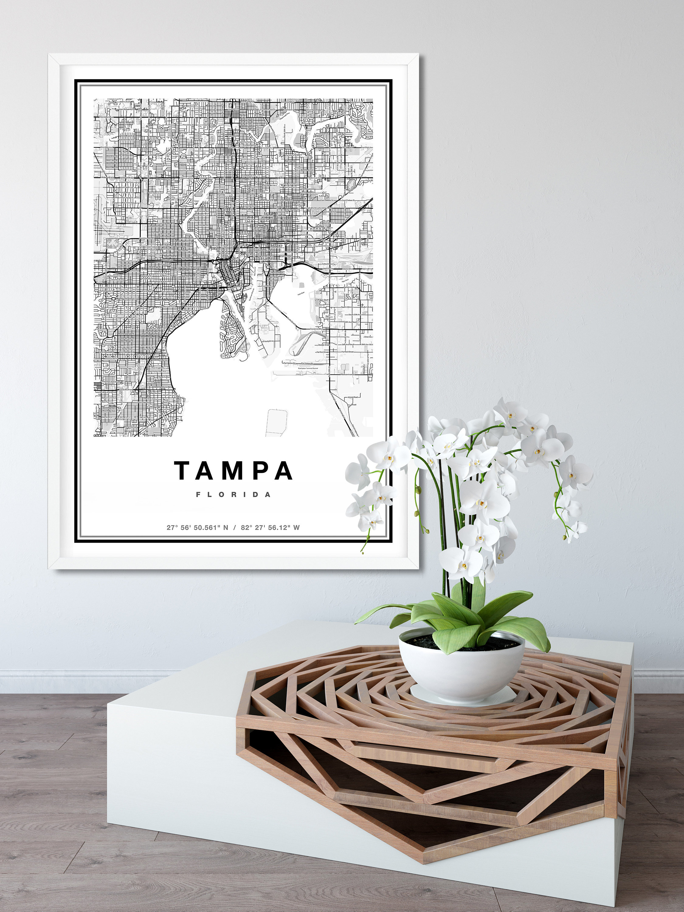 Tampa Map Print Map of Tampa City Map Tampa Print Gift - Etsy