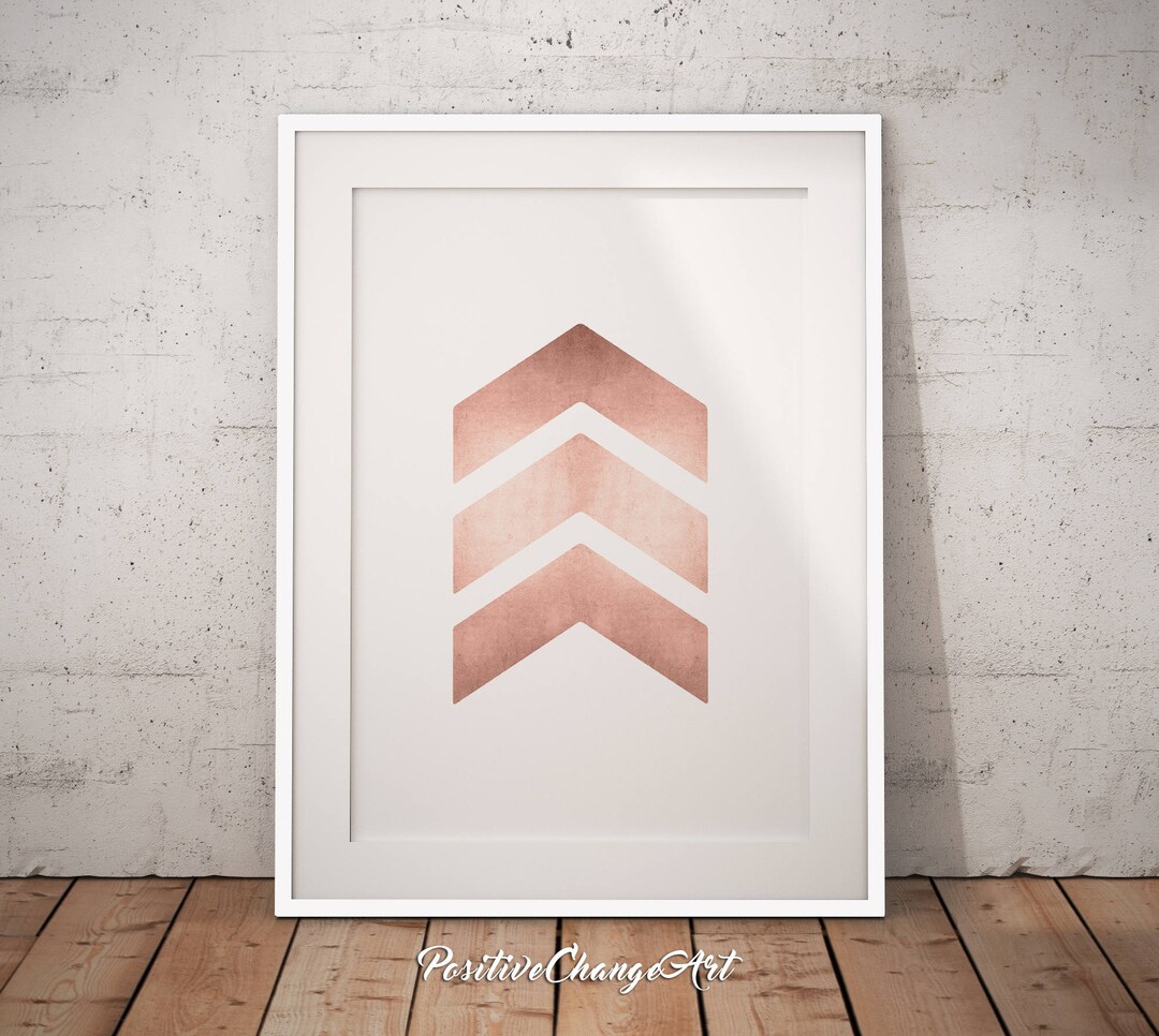 Rose Gold Poster, Rose Gold Chevron, Rose Gold Print, Printable Rose ...