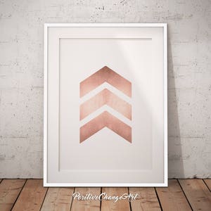 Rose Gold Poster, Rose Gold Chevron, Rose Gold Print, Printable Rose ...
