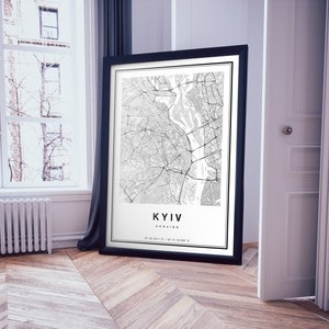 Kyiv Map With Street Names, Printable Kyiv Map, Kyiv Print, Kyiv City ...