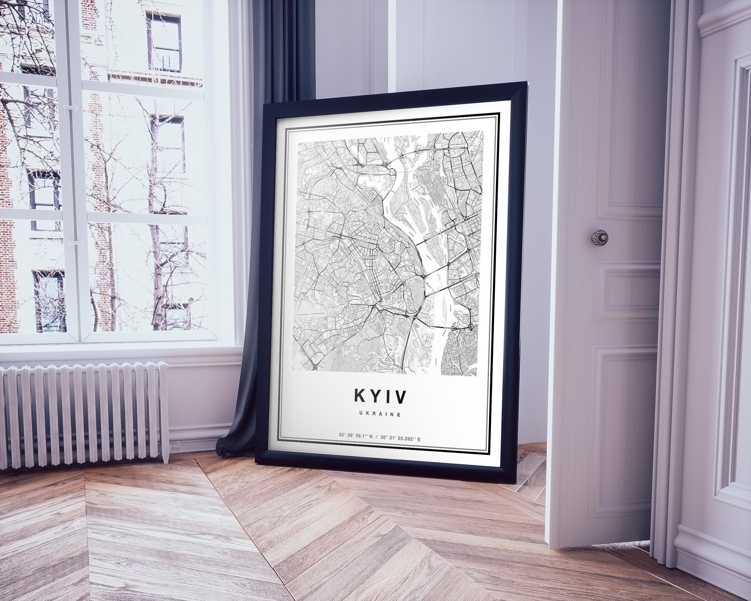 Kyiv Map With Street Names Printable Kyiv Map Kyiv Print - Etsy