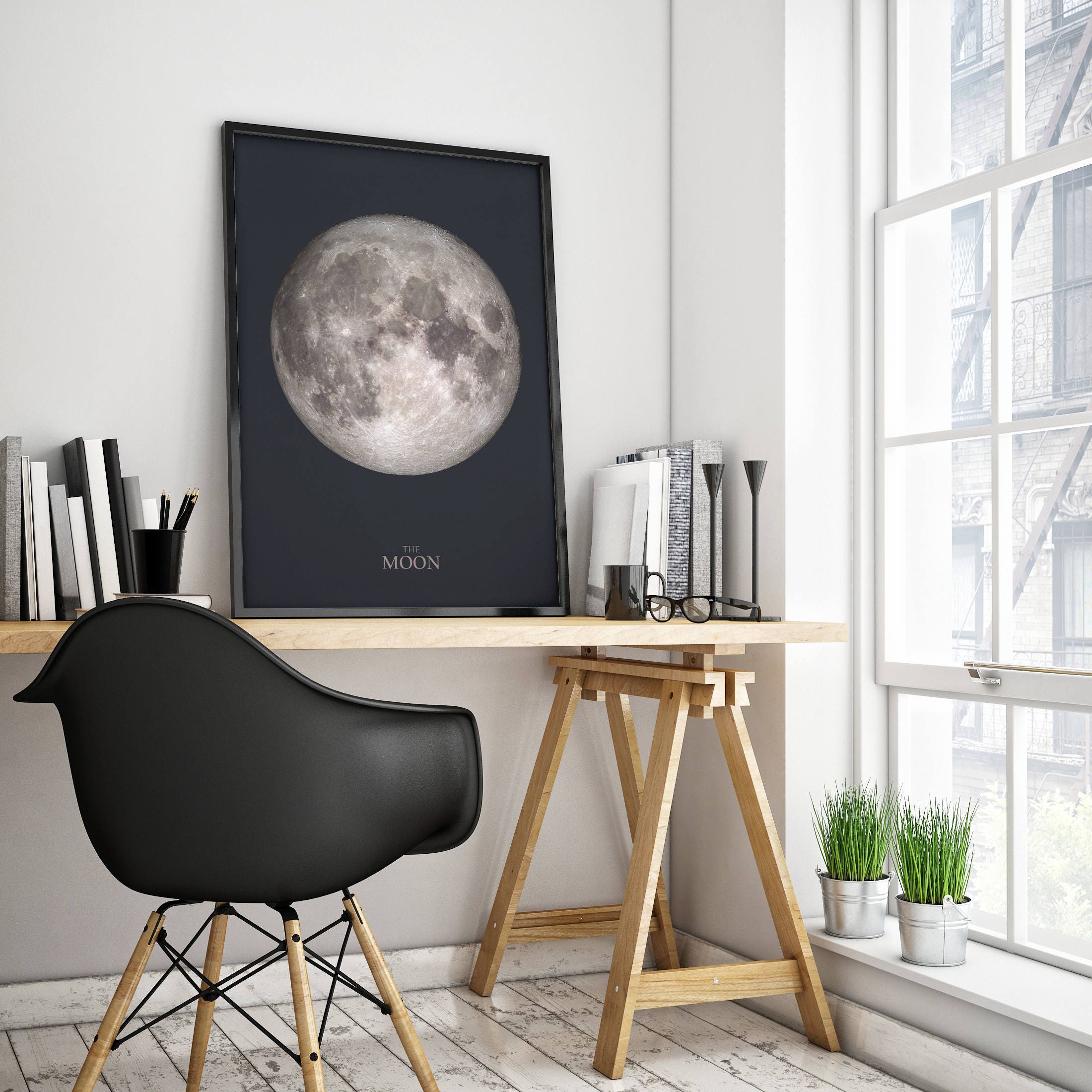 Moon Print Full Moon Wall Art Moon Poster Moon Printable - Etsy