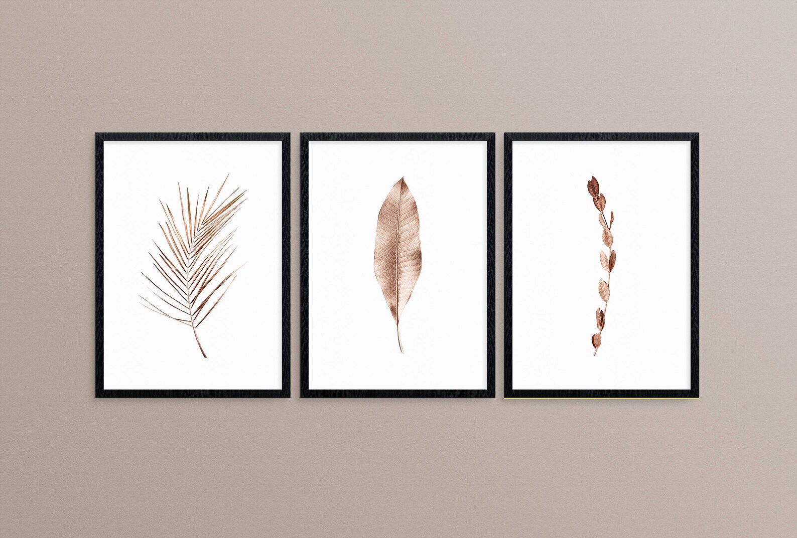 Rose Gold Botanical Print Set, Rose Gold Decor, Rose Gold Art Print ...
