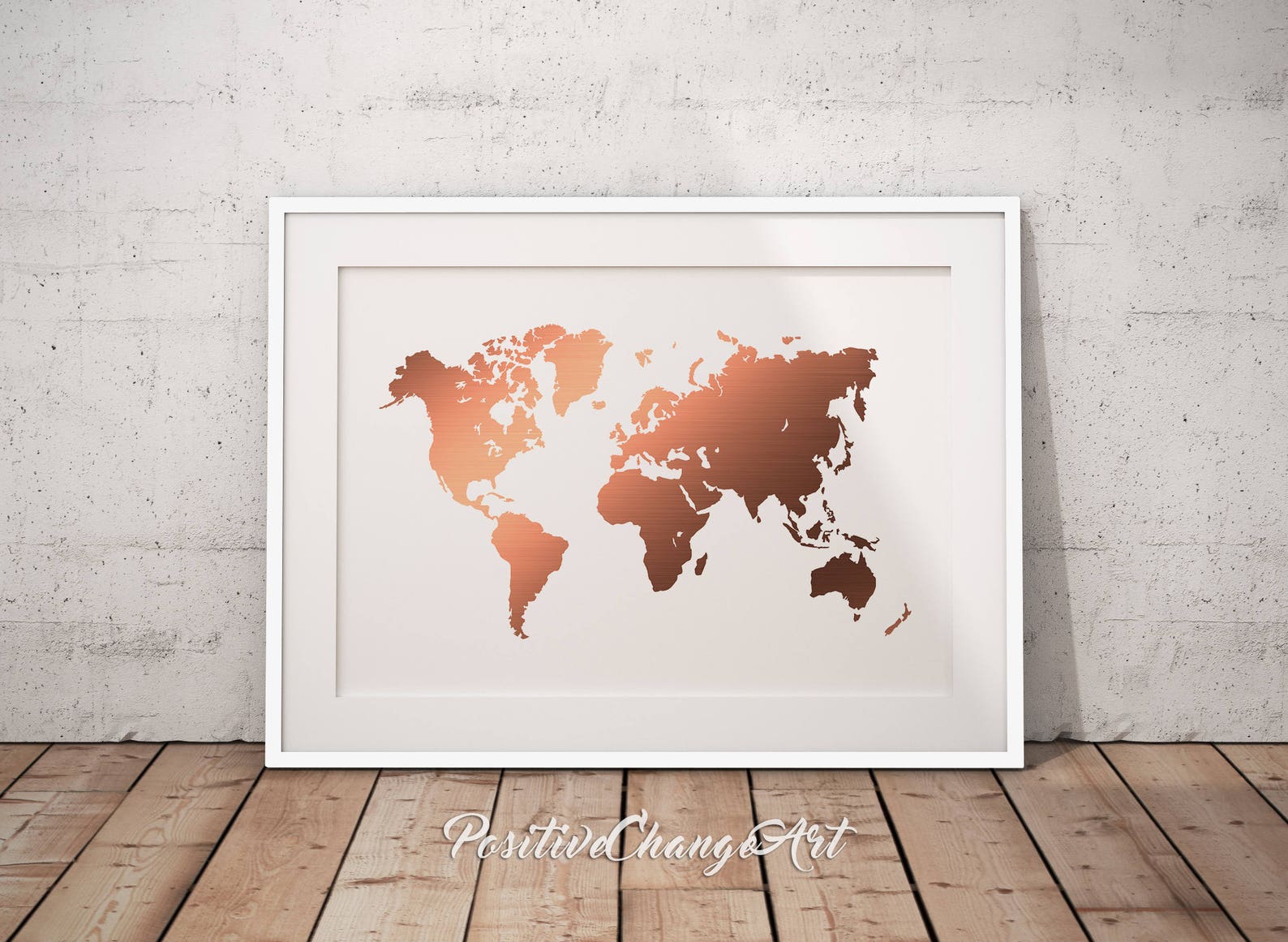 Rose Gold Decor, Rose Gold Map, Rose Gold World Map, Rose Gold Print ...