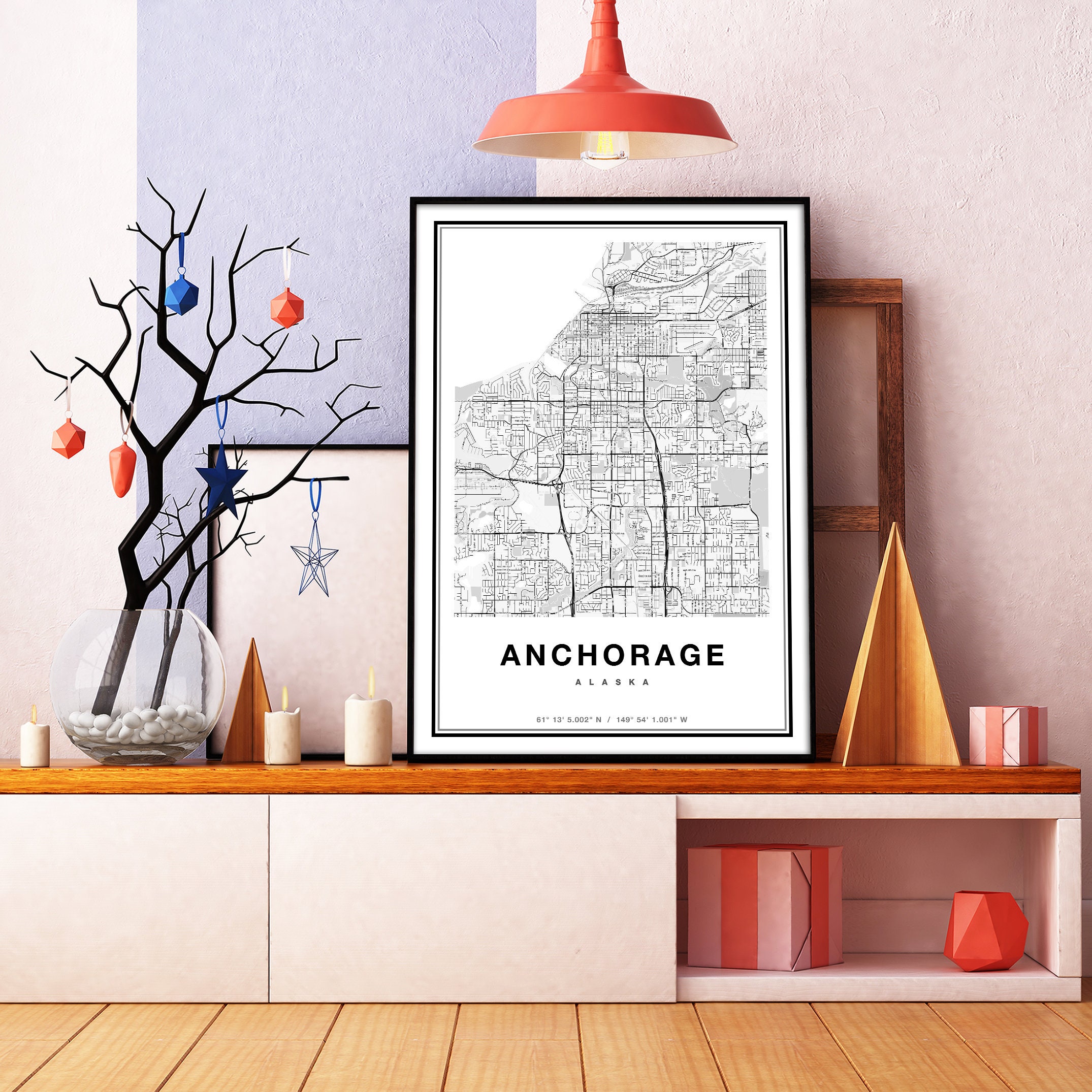 Anchorage Map Anchorage Print City Map Art Anchorage Art - Etsy