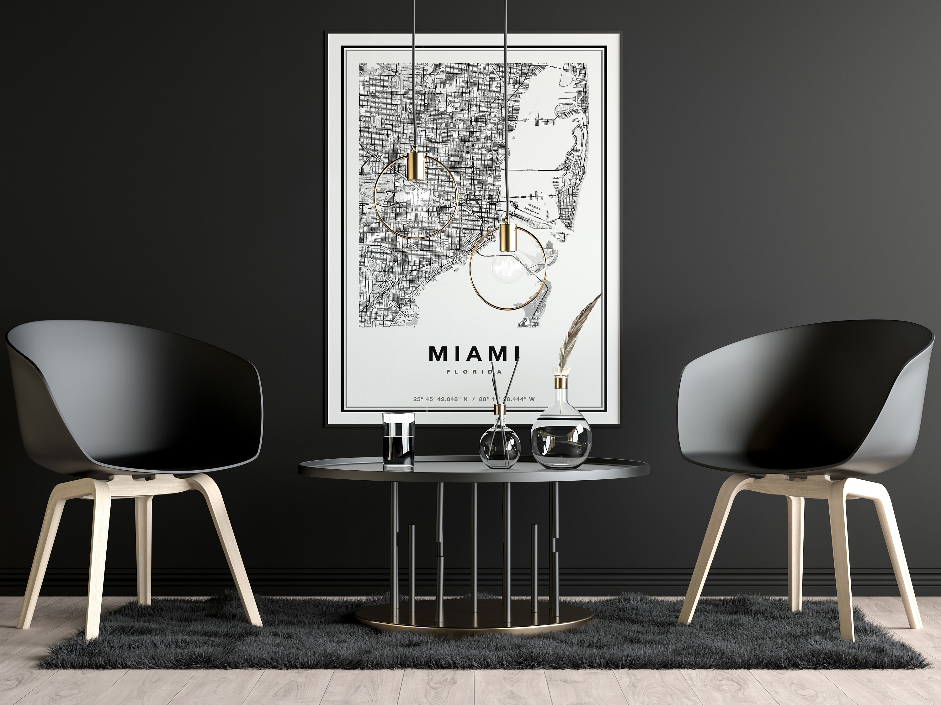 Miami Map Print, Map of Miami, City Map, Miami Print Gift, Miami Map ...
