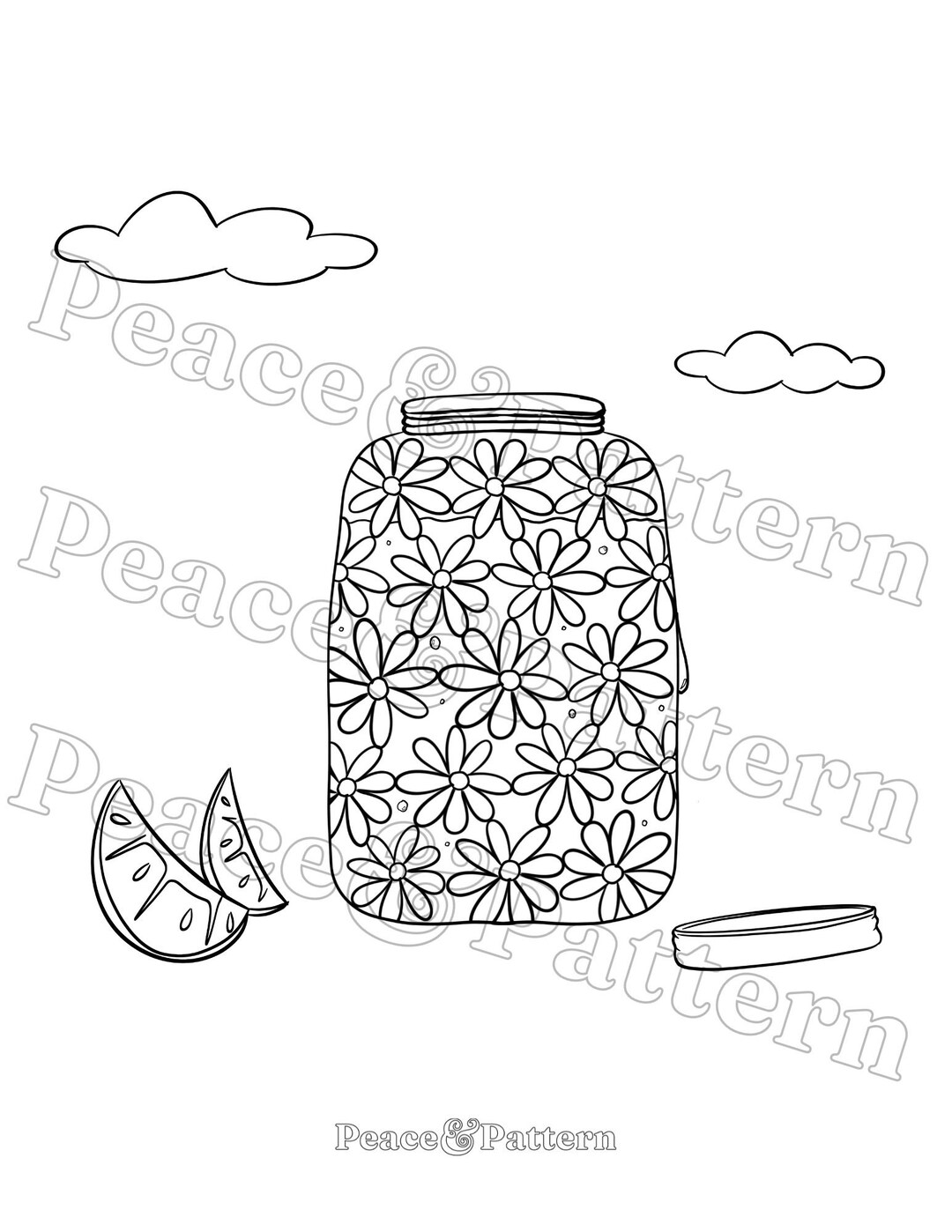 Printable Coloring Page Set of 5 - Adult Coloring Pages, Coloring Pages ...