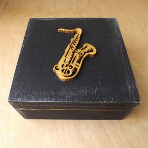 Wood Small Box With Saxophone Trumpet Guitar Custom - Etsy