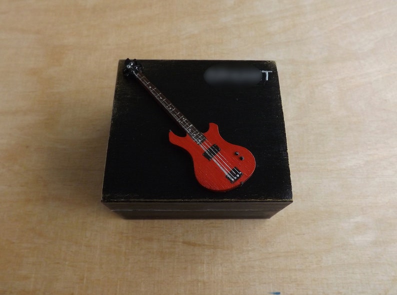 Wooden Tiny Box With Bass Guitar Customized Hand Painted - Etsy