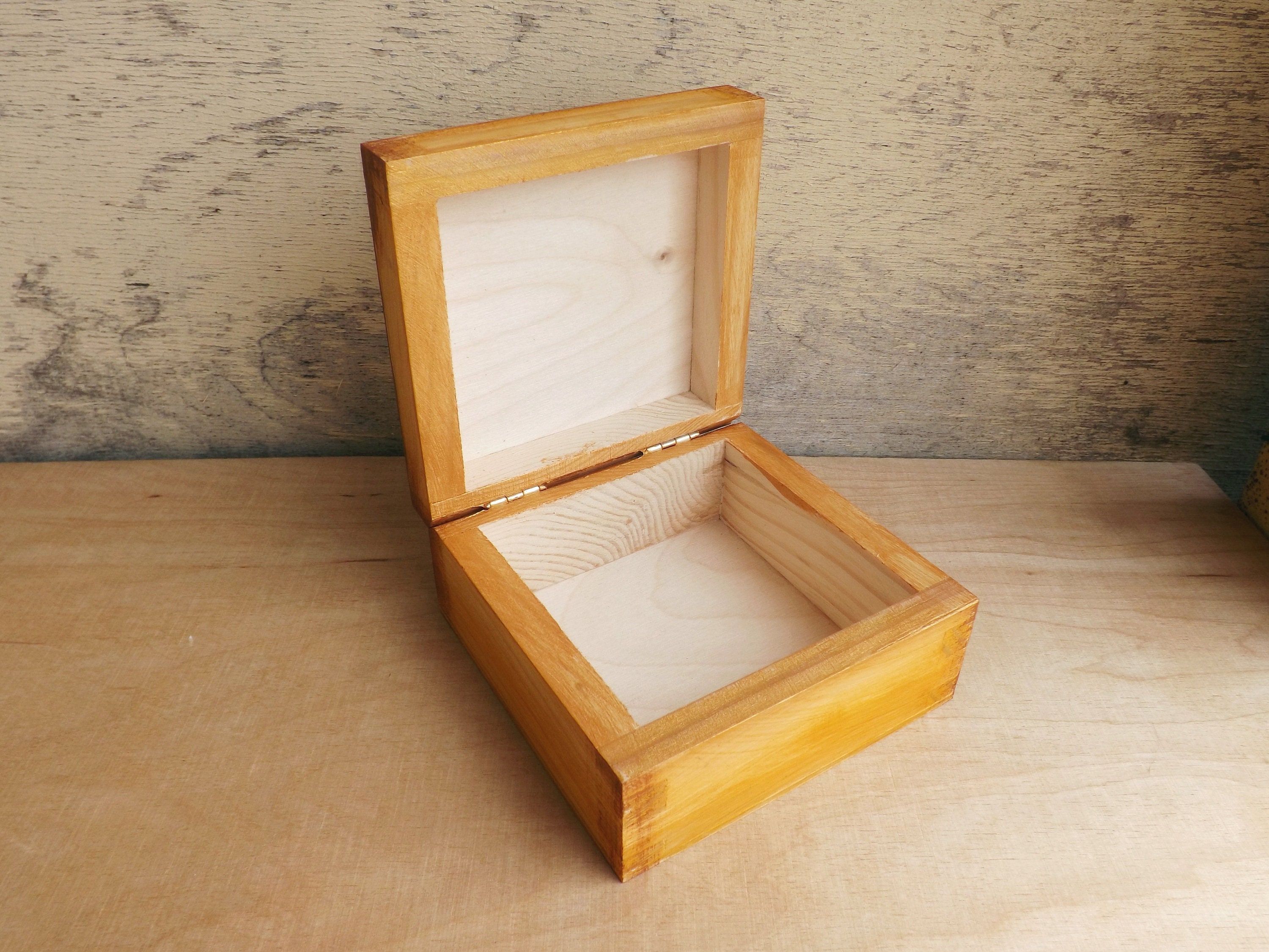 Wooden Little Box With Maple Chestnut Leaves Hand-painted | Etsy