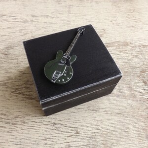 Wood Tiny Box With Guitar Electric, Customized Hand-painted Guitar Pick ...