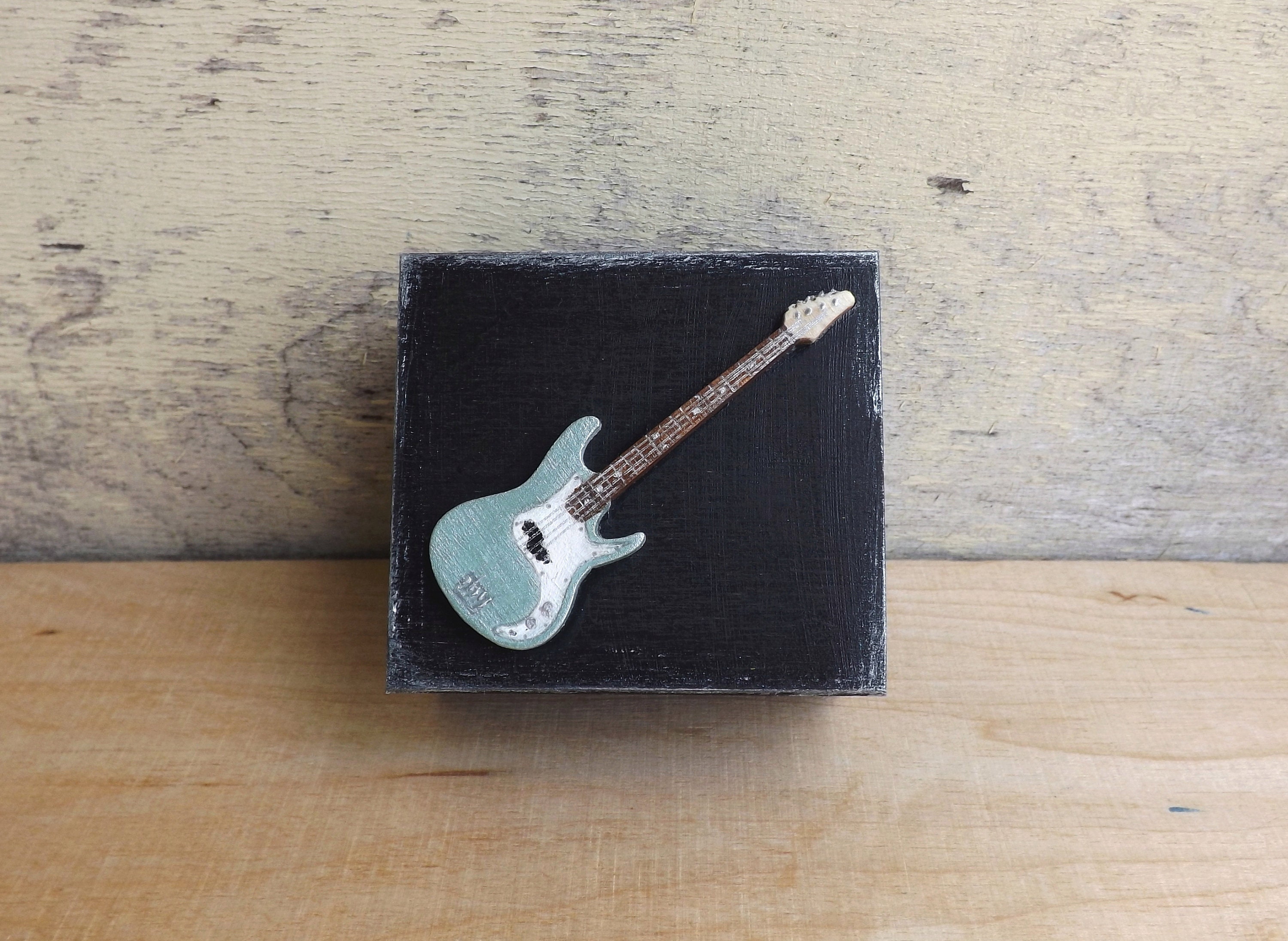 Wooden Tiny Box With Bass Guitar Customized Hand Painted - Etsy
