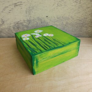 Wooden Small Box With Daisies, Hand-painted Daisy Decor, Rustic Floral ...